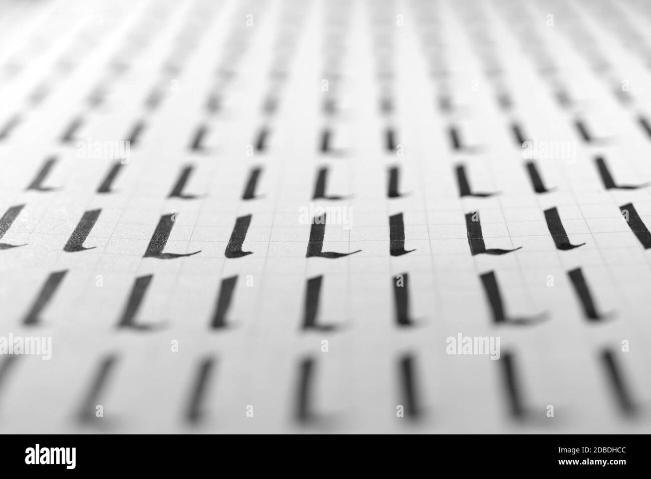 Handwriting black and white symbol filling pattern. Calligraphic letter ...