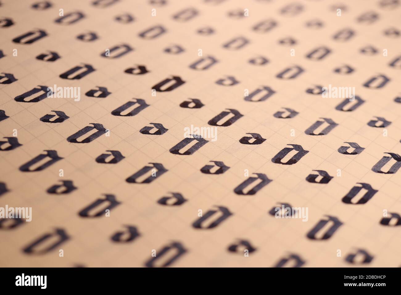 Calligraphic letter O learning skills paper page. Calligraphy letters o ...