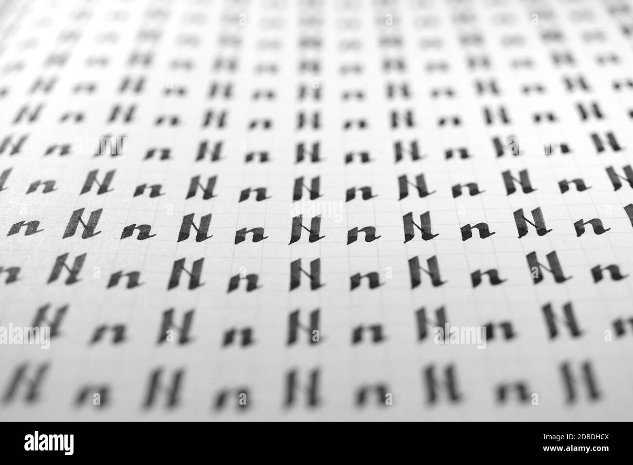 Handwriting black and white symbol filling pattern. Calligraphic letter ...