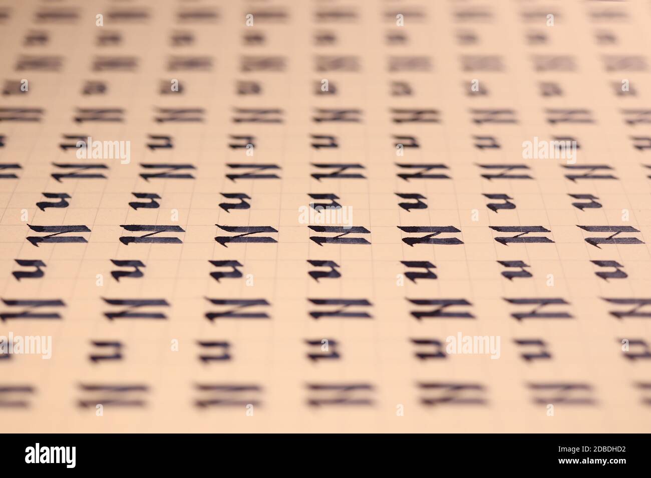 Lettering practice writing worksheet. Handwriting symbol filling ...