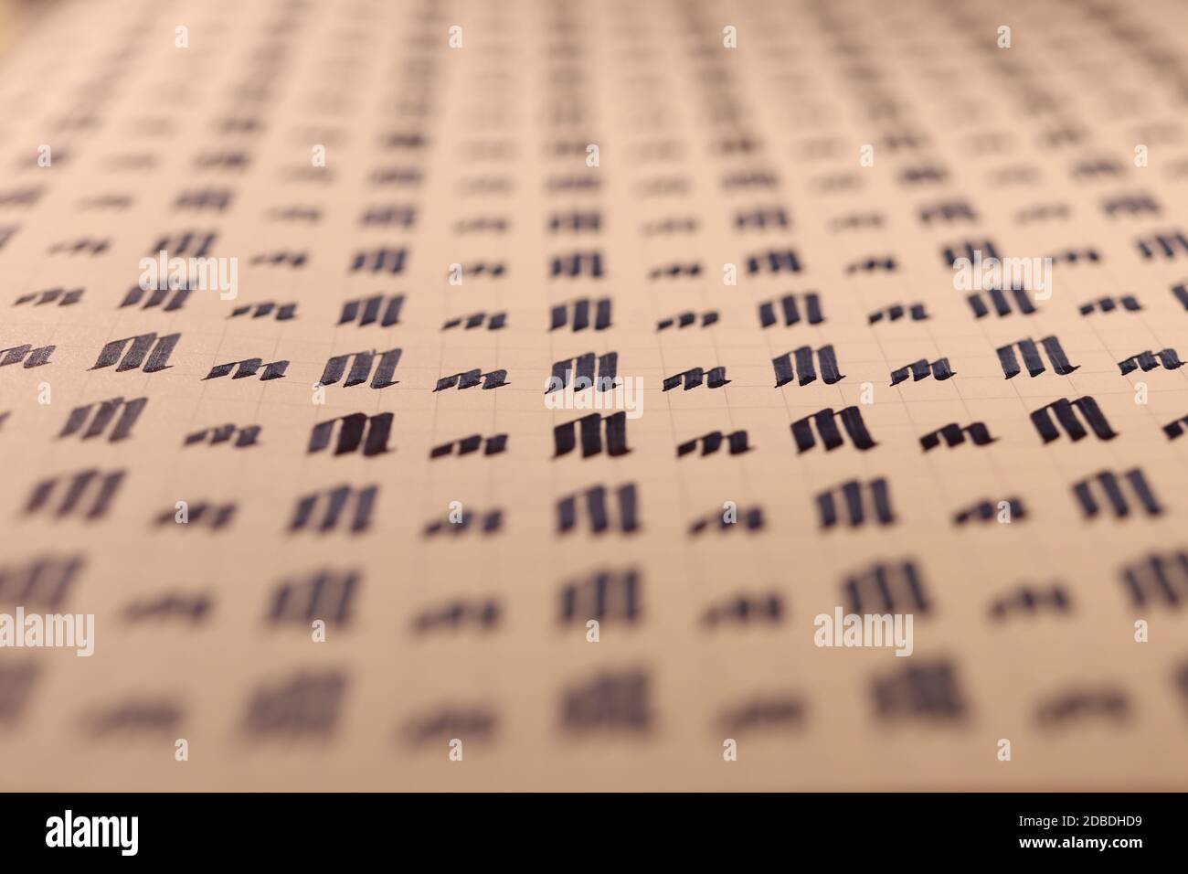 Lettering practice writing worksheet. Handwriting symbol filling ...