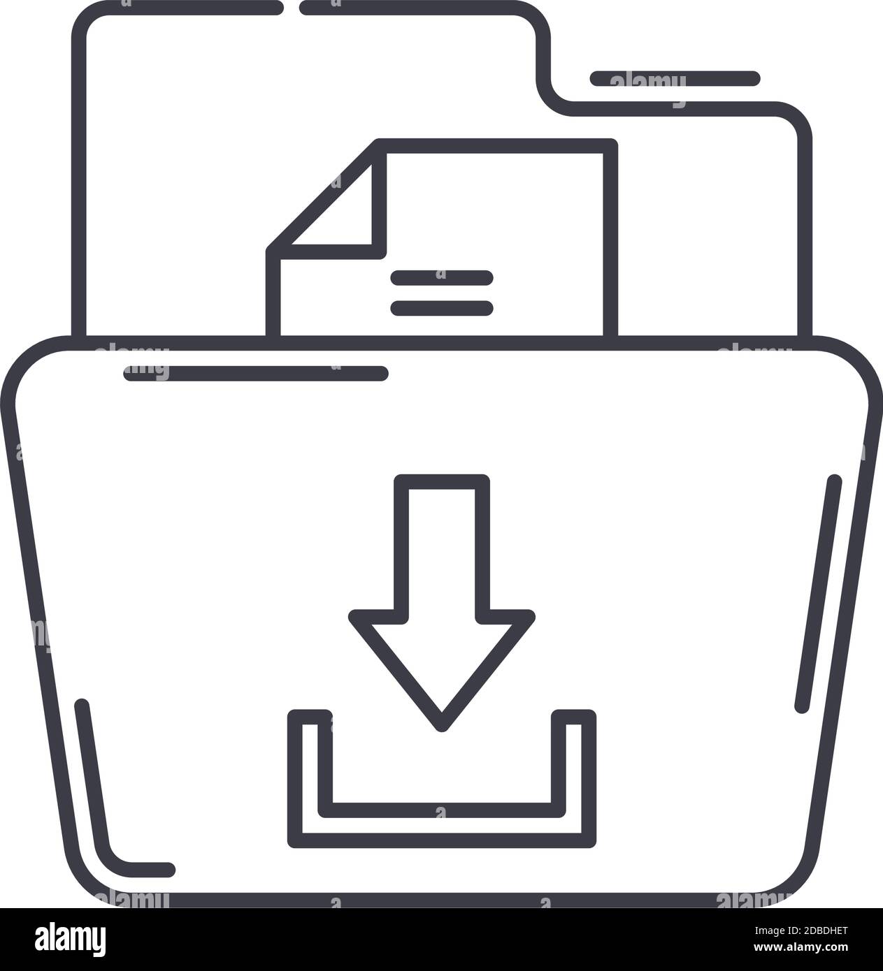Project inbox icon, linear isolated illustration, thin line vector, web design sign, outline ...