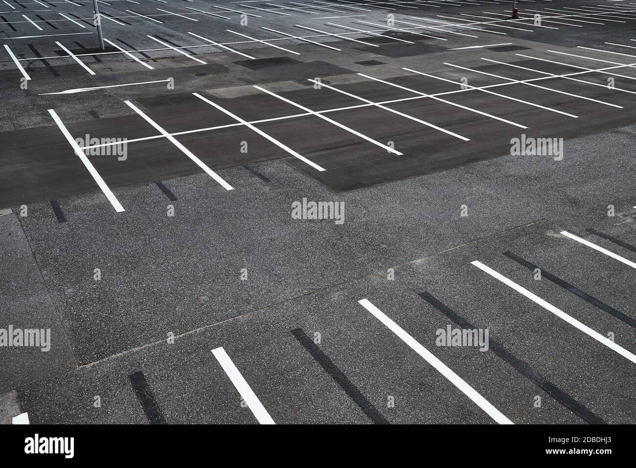 Parking lot with empty places, no cars Stock Photo - Alamy