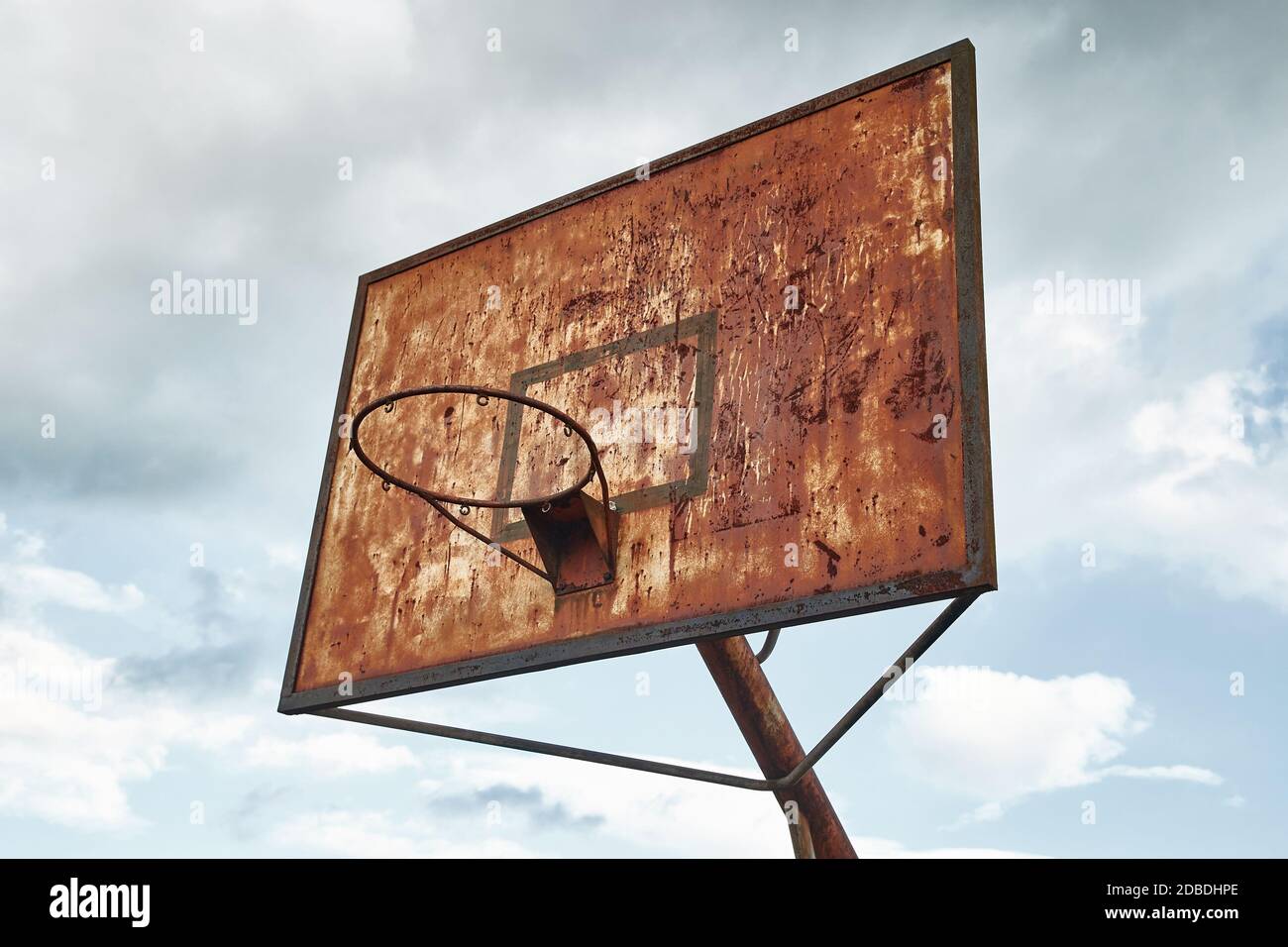 Decaying rusty basketball dunk on an abandoned playground Stock Photo ...