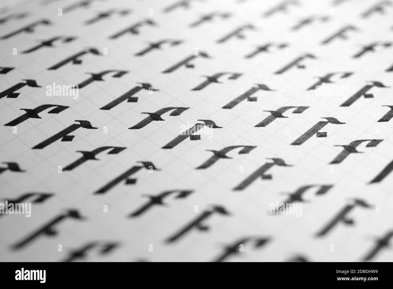 Handwriting black and white symbol filling pattern. Calligraphic letter ...