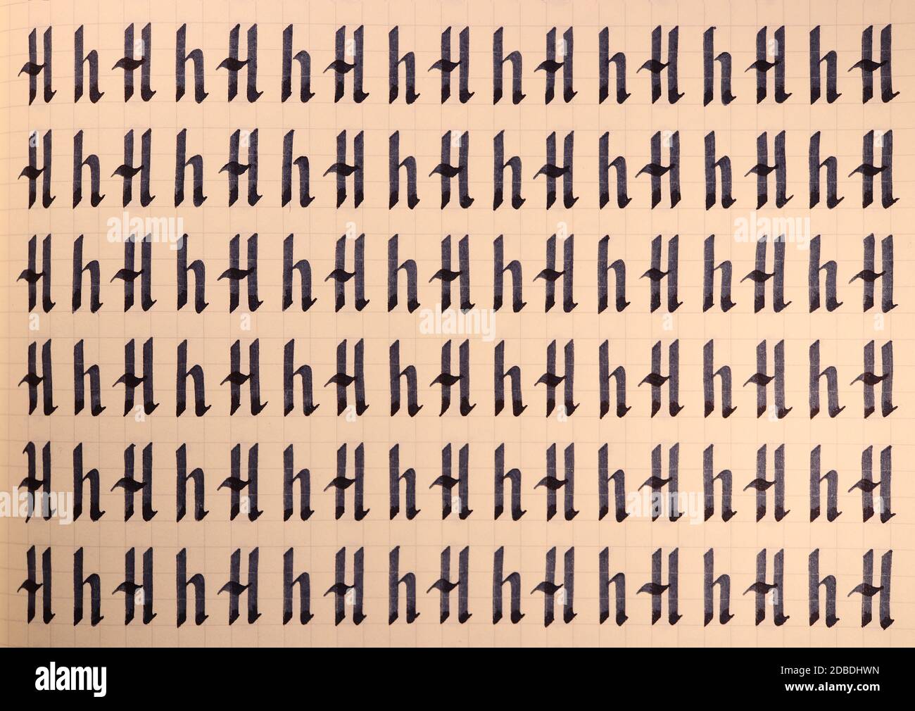 Lettering practice writing worksheet. Handwriting symbol filling ...