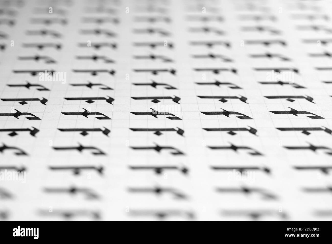 Calligraphy black and white letters F background. Lettering practice ...