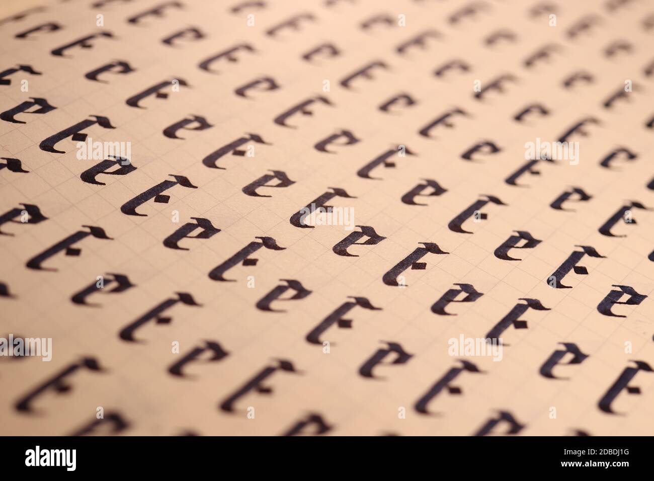 Lettering practice writing worksheet. Handwriting symbol filling ...