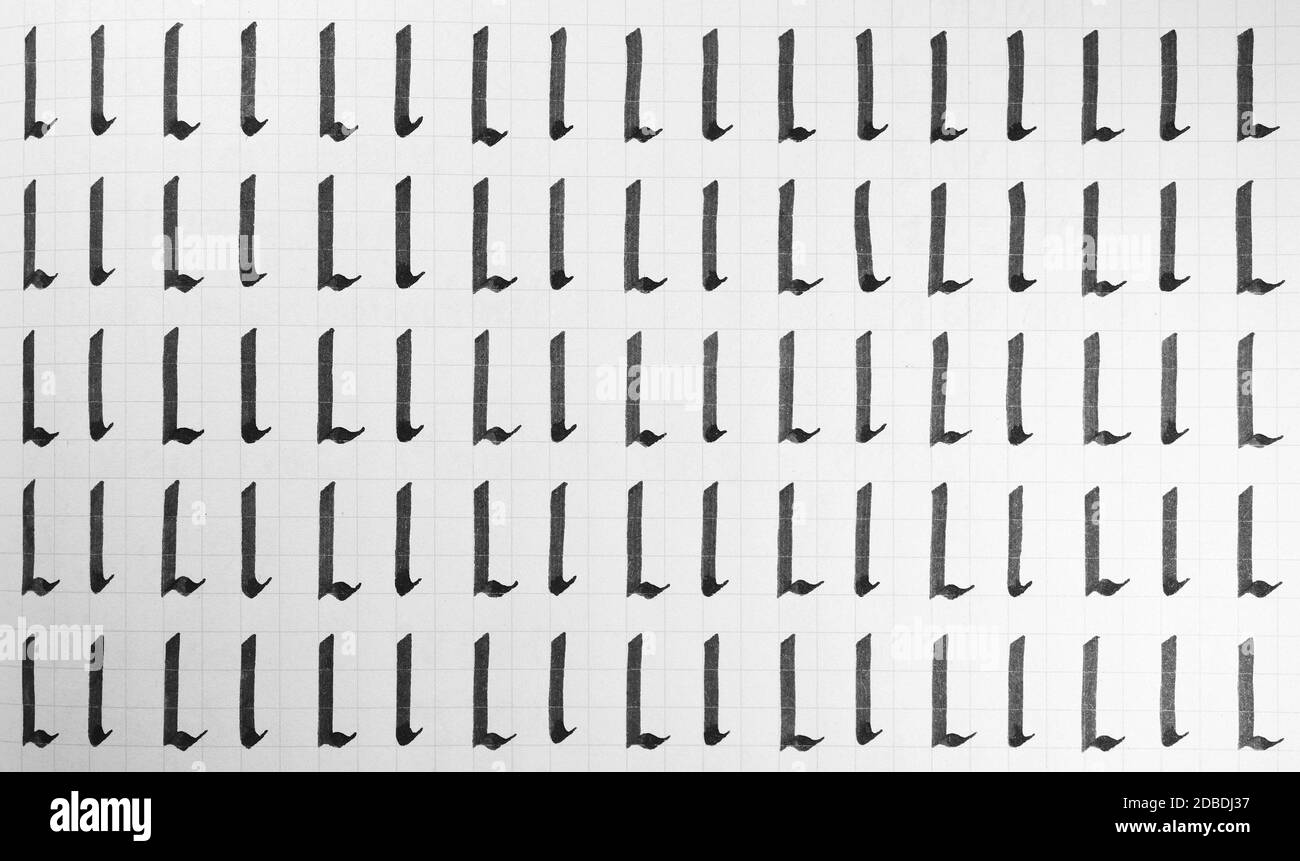 Handwriting black and white symbol filling pattern. Calligraphic letter ...