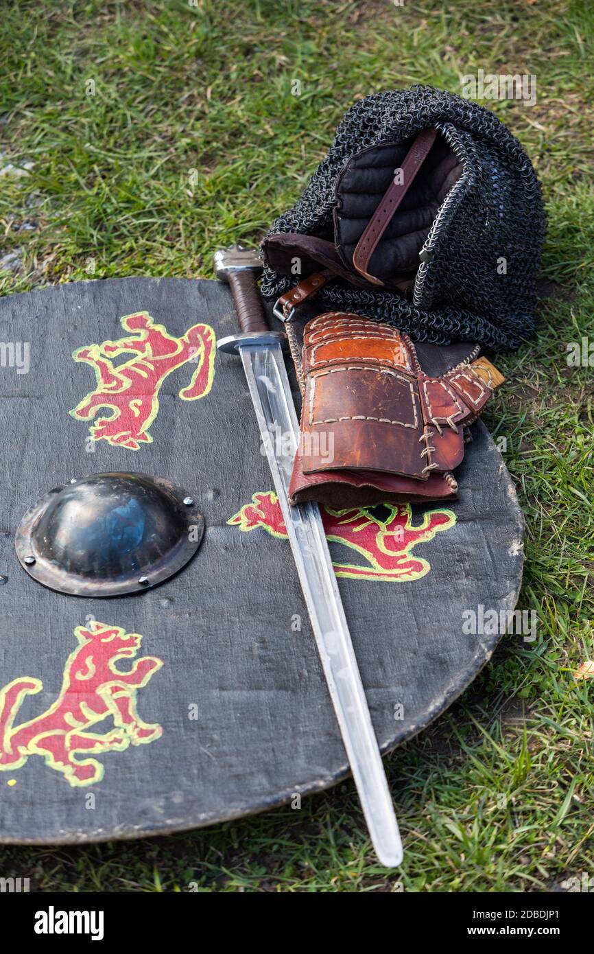 Cracow, Poland. Knight camp during the traditional Medieval festival ...