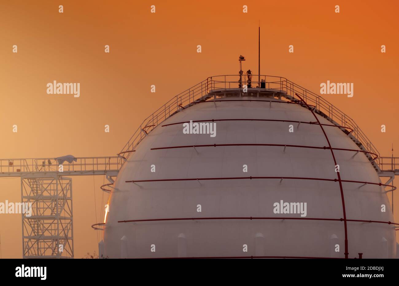 Industrial gas storage tank. LNG or liquefied natural gas storage tank ...