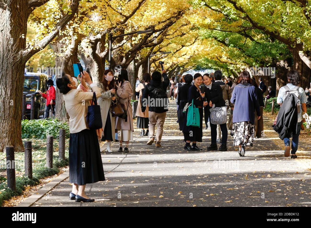 Tokyo, Japan. 17th November, 2020. Pedestrians wearing face masks to ...