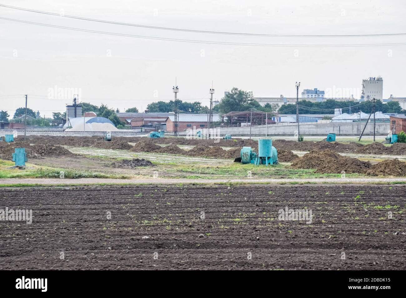 Clay slides are raw materials for a brick factory. Storage of clay for ...
