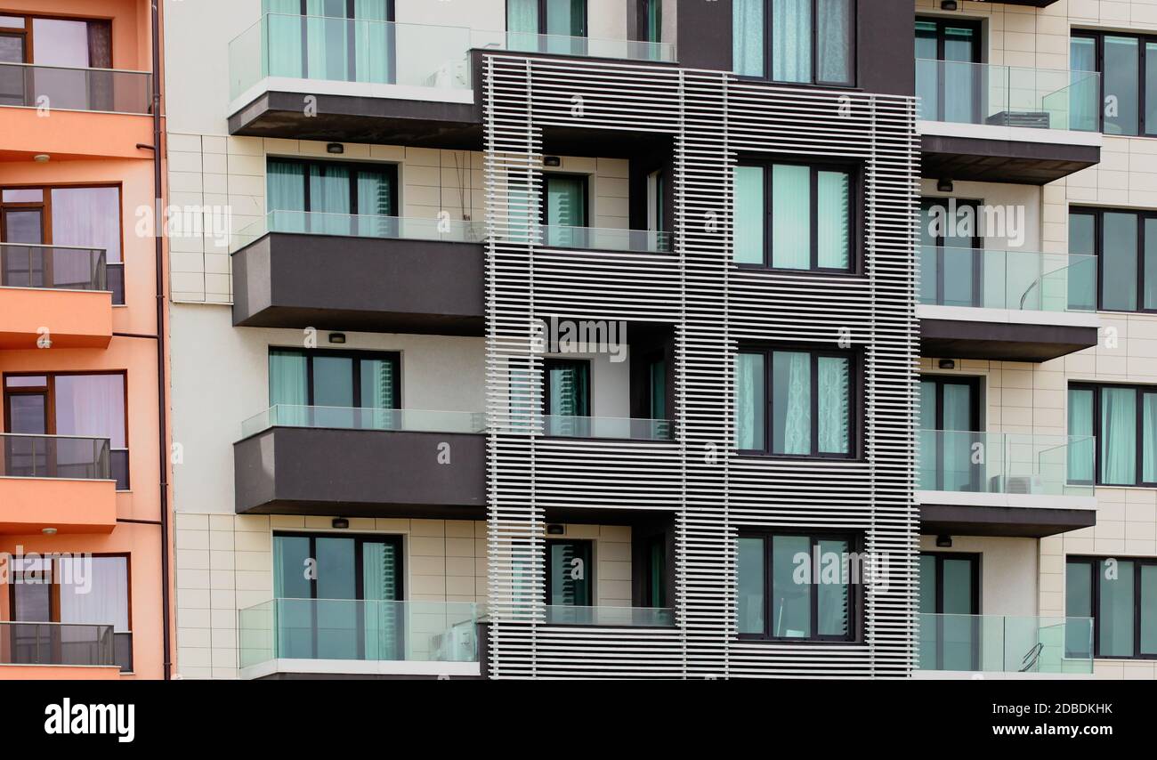 Modern new building in an urban residential complex Stock Photo - Alamy