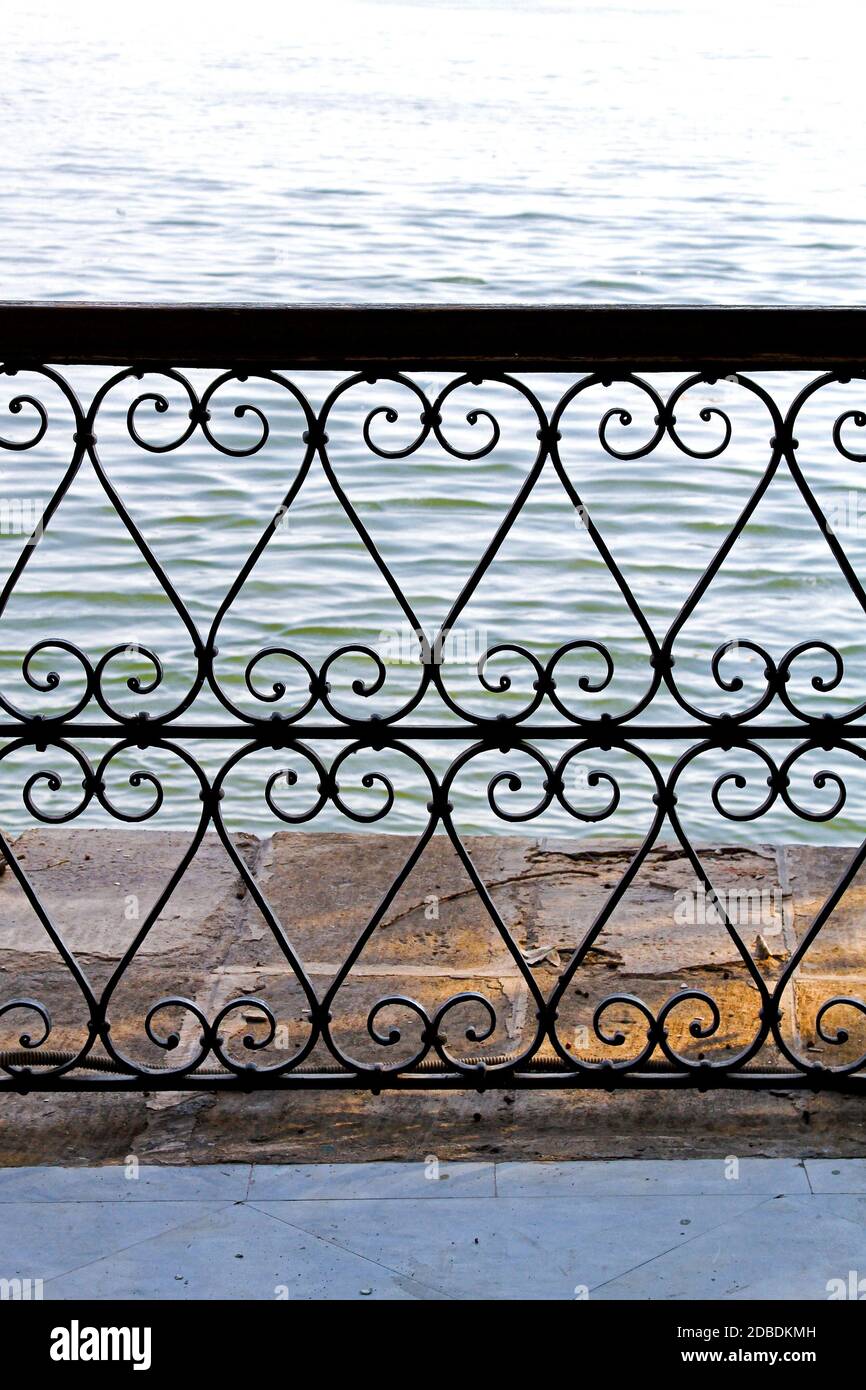 Decorative iron work fence at Nile river Stock Photo - Alamy
