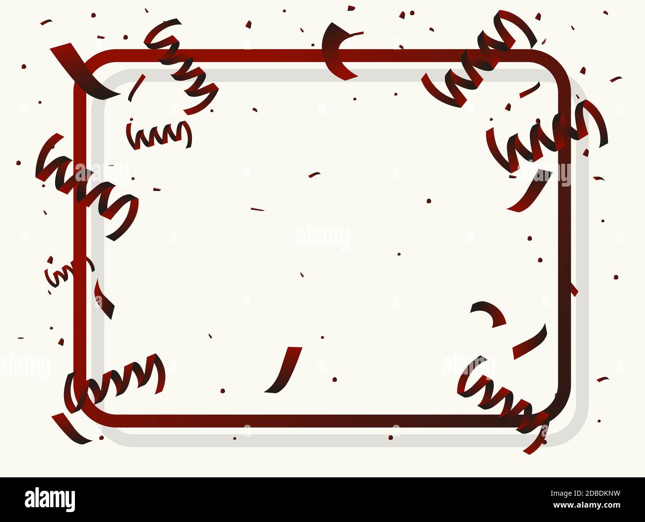 Celebration background frame template with confetti and Colorful ribbons. Vector illustration ...