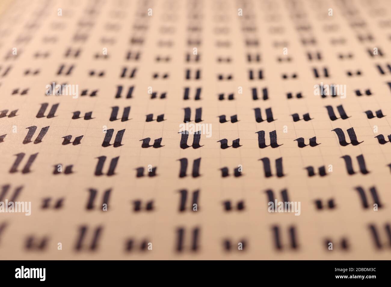 Lettering practice writing worksheet. Handwriting symbol filling ...