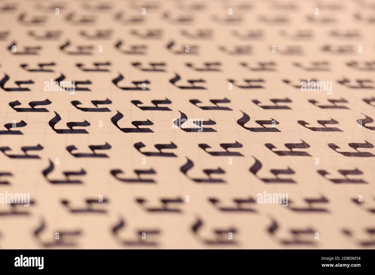 Lettering practice writing worksheet. Handwriting symbol filling ...