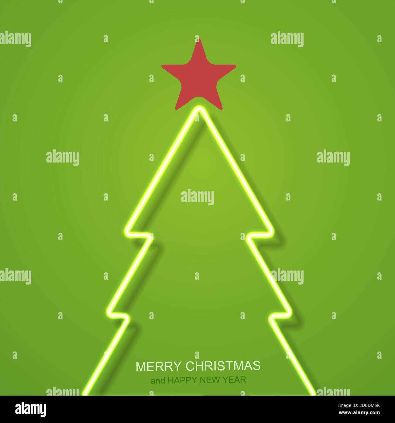 Red neon christmas tree Stock Vector Images - Alamy