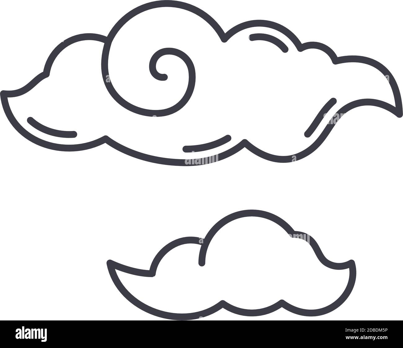 Japanese cloud icon, linear isolated illustration, thin line vector ...