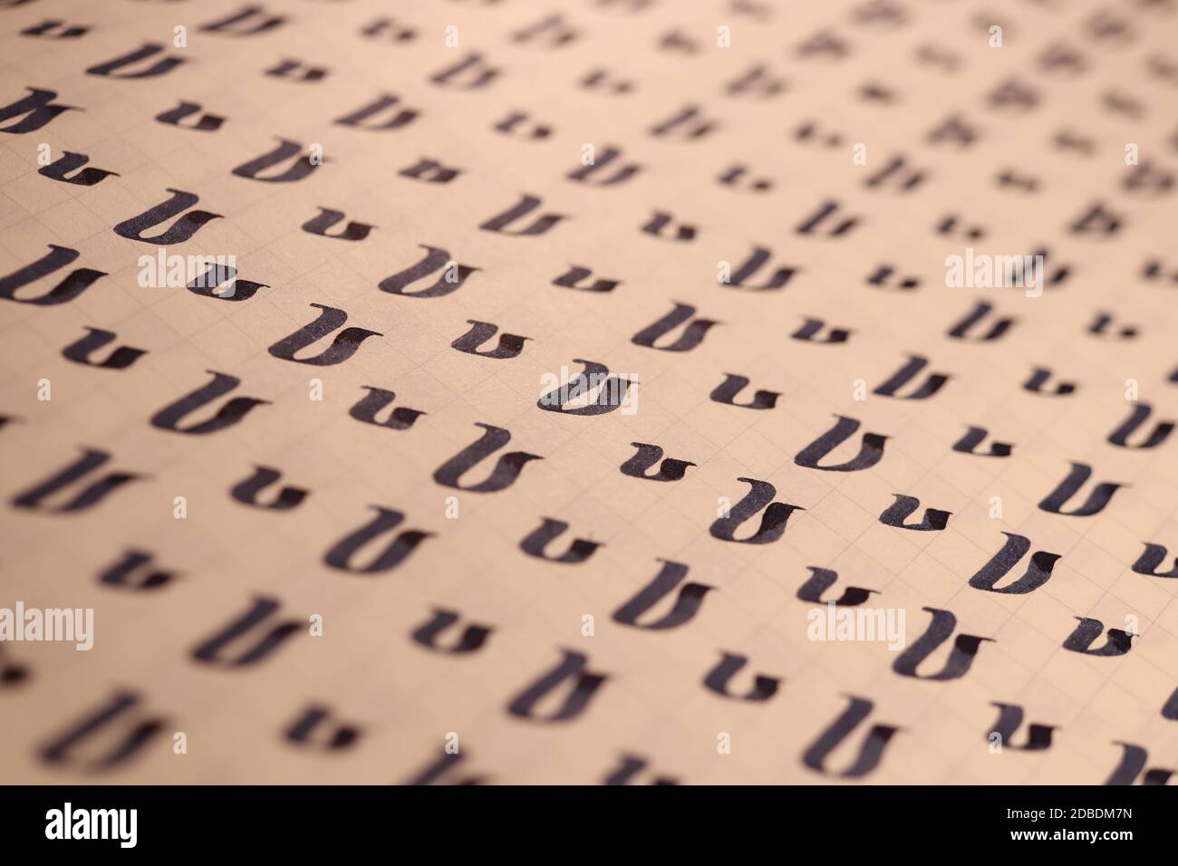 Lettering practice writing worksheet. Handwriting symbol filling ...