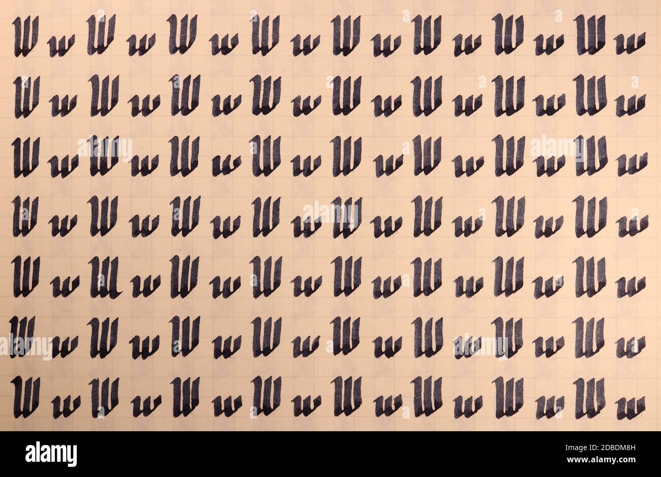 Lettering practice writing worksheet. Handwriting symbol filling ...