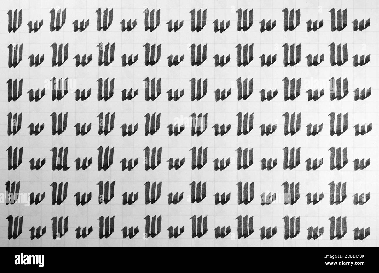 Handwriting black and white symbol filling pattern. Calligraphic letter ...