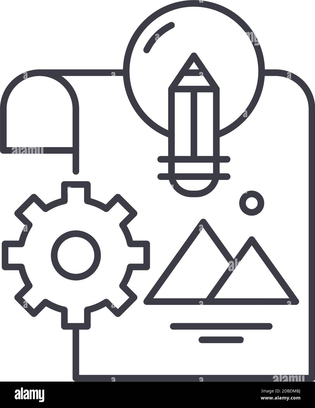 Project idea icon, linear isolated illustration, thin line vector, web ...