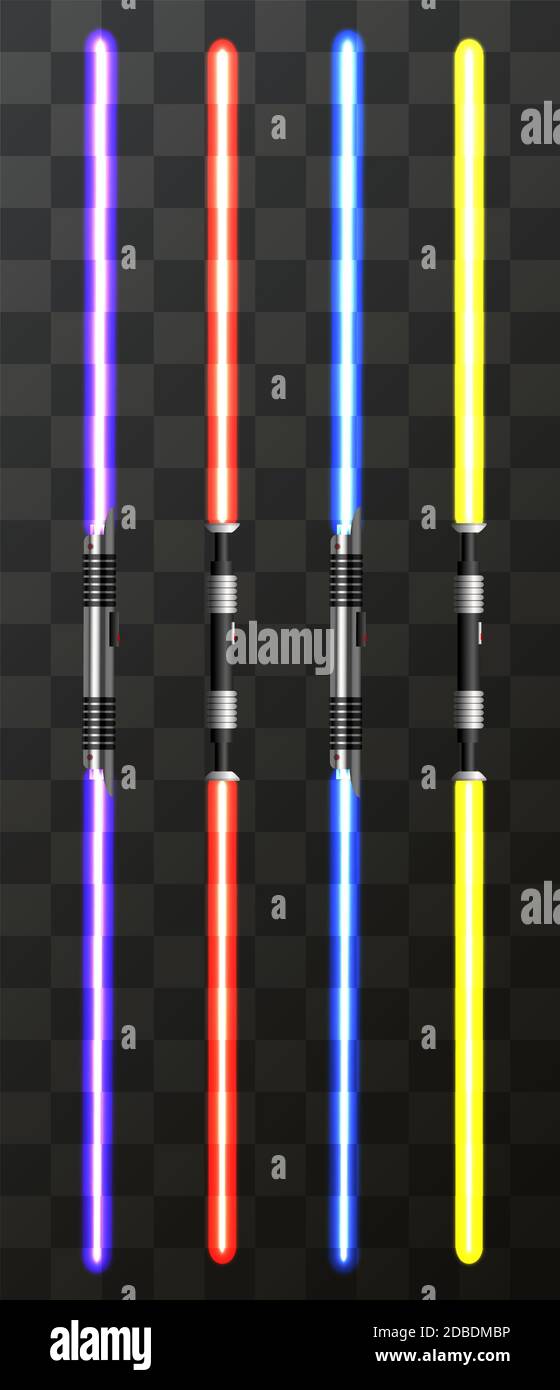 Vector modern light swords on transparent background Stock Vector Image ...