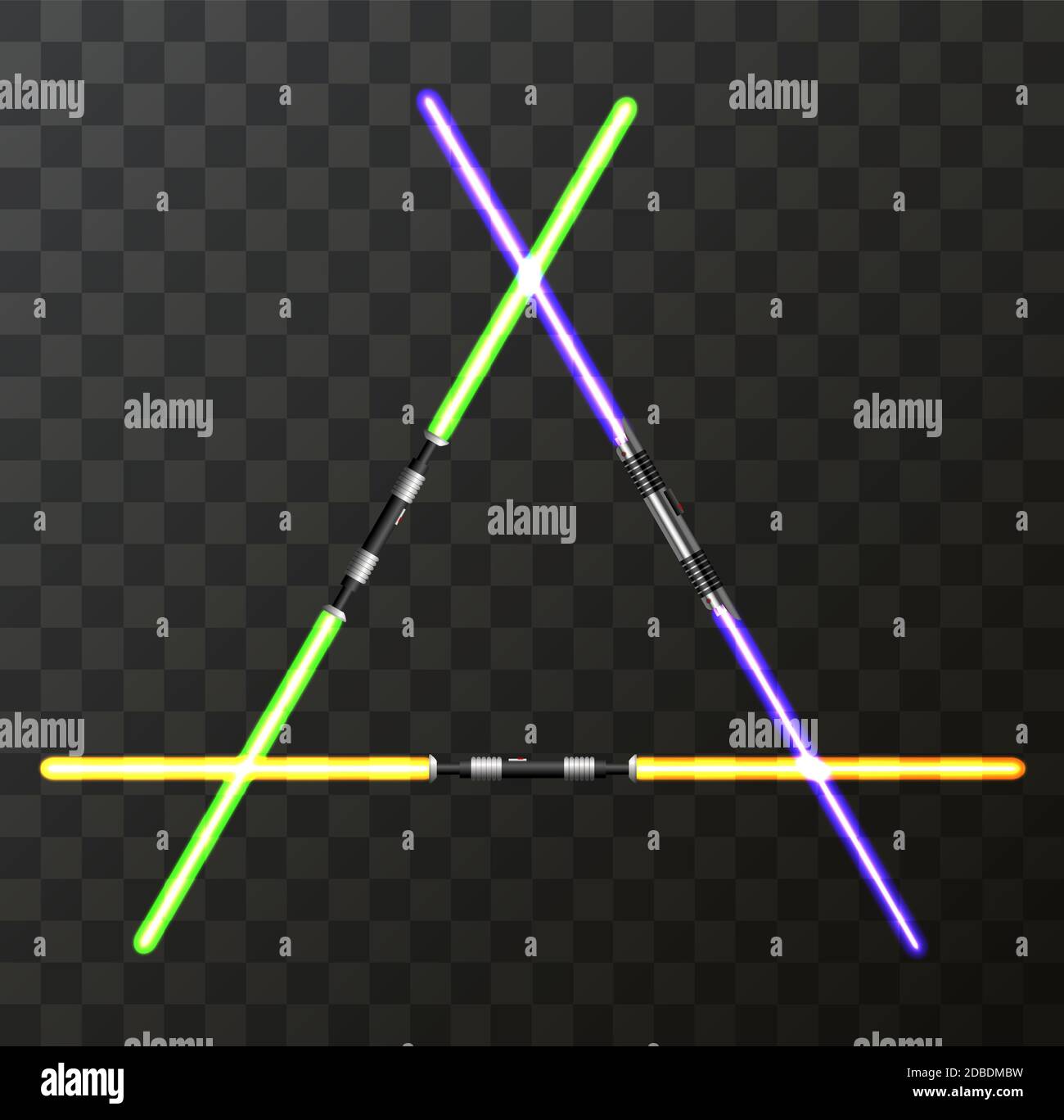 Vector modern light swords on transparent background Stock Vector Image ...