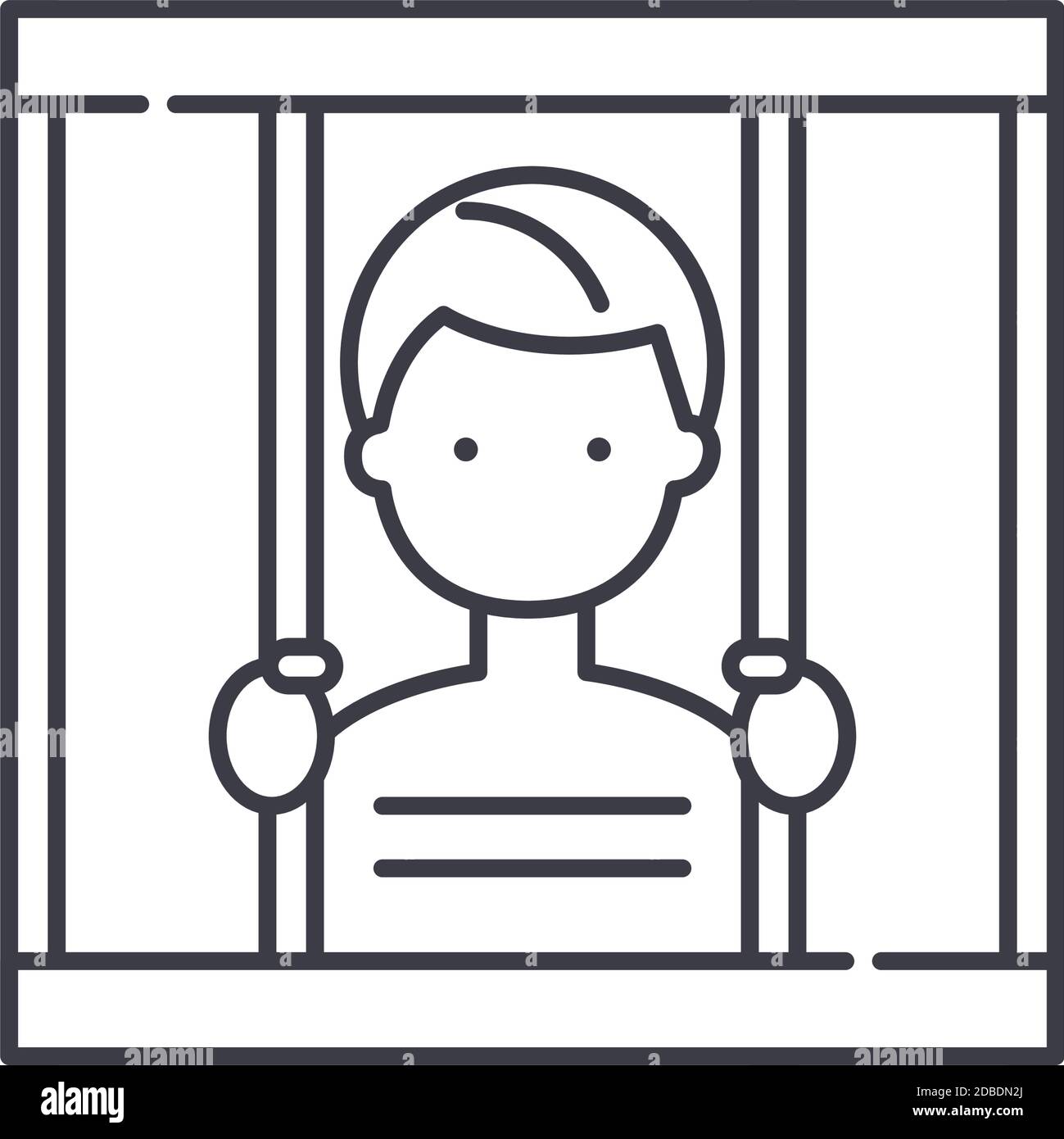 Jail icon, linear isolated illustration, thin line vector, web design ...