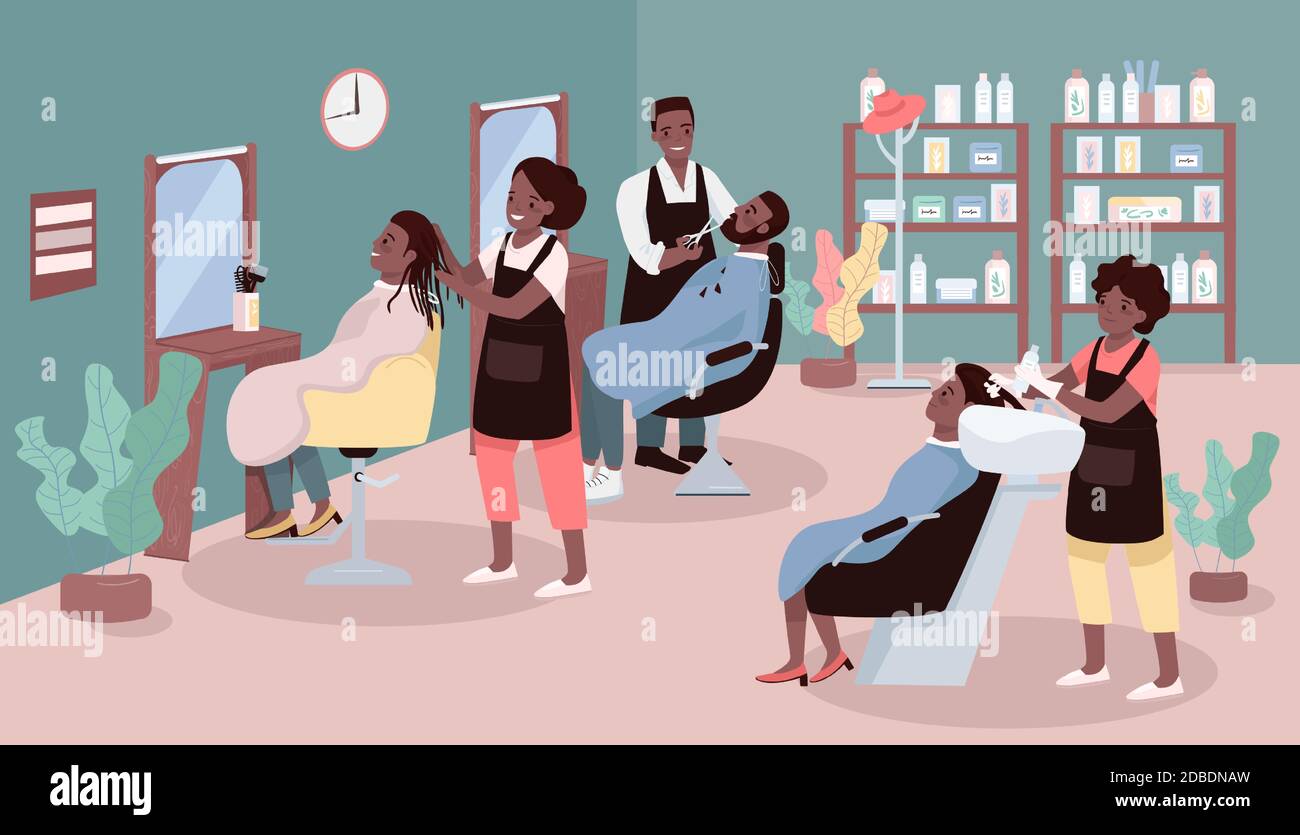 Beauty parlor flat color vector illustration Stock Vector Image & Art ...