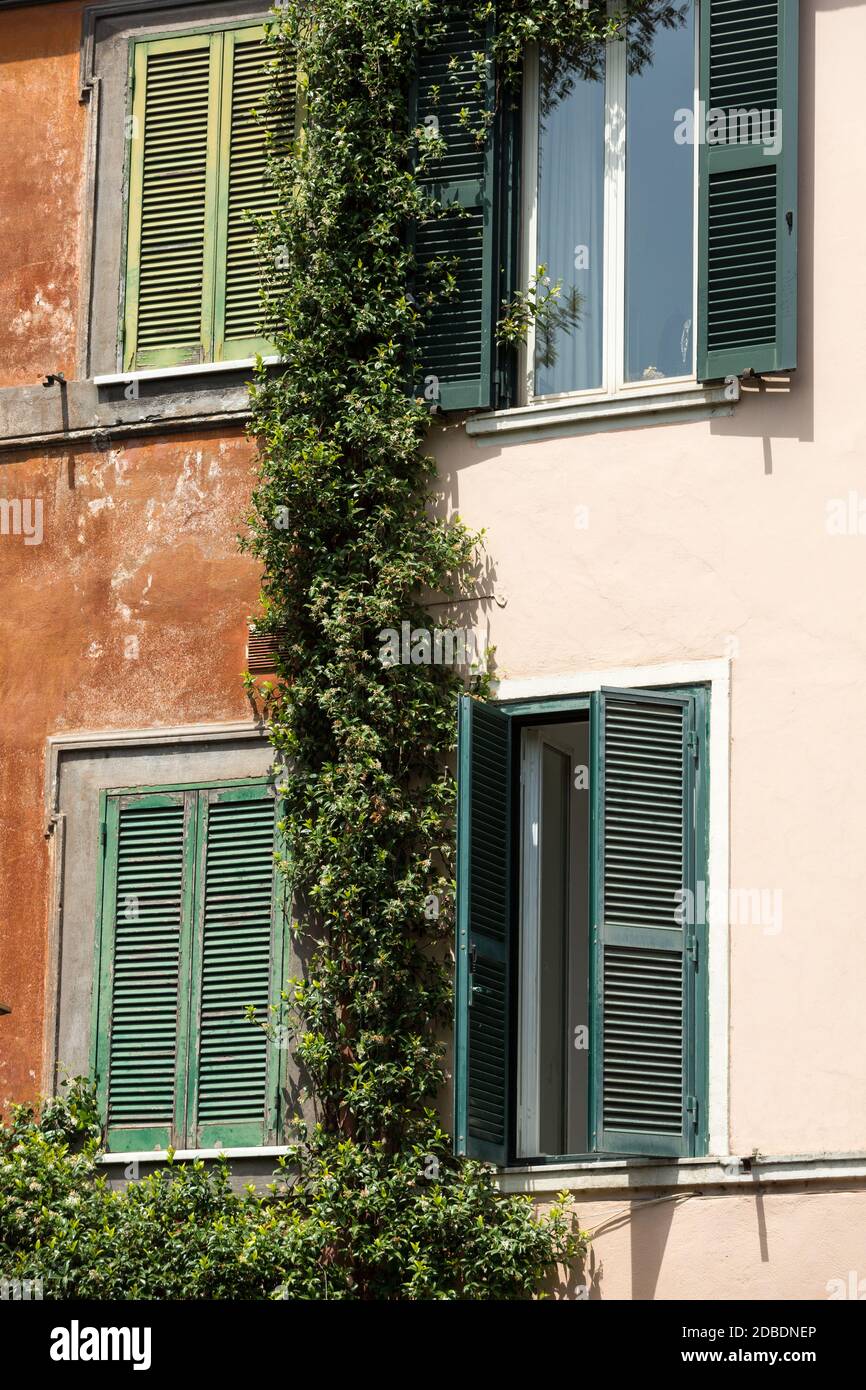 Colorful houses in Trastevere, a typical roman neighbourhood. Rome ...