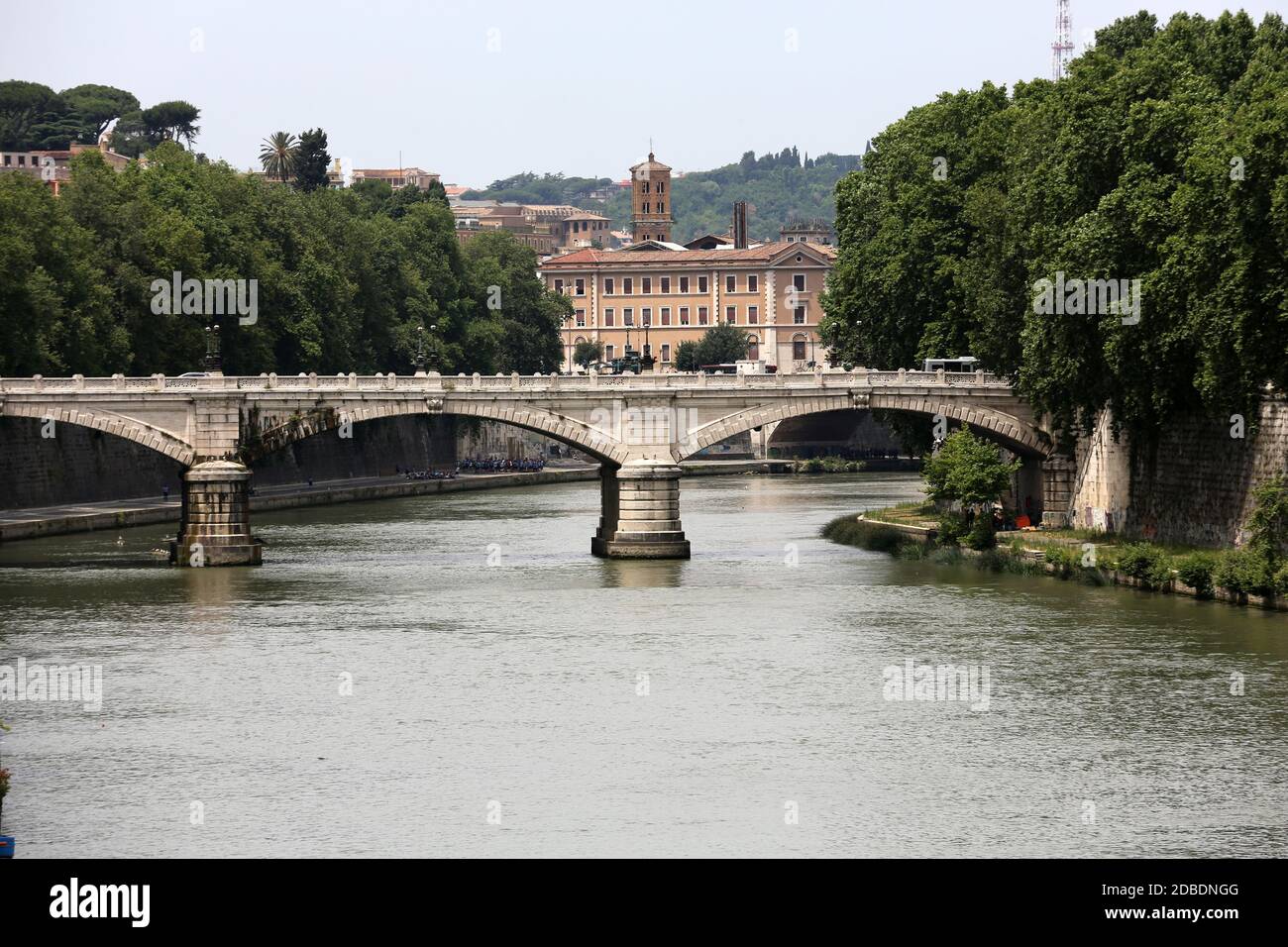 Old bridge and Tiber river in Rome . Italy Stock Photo - Alamy