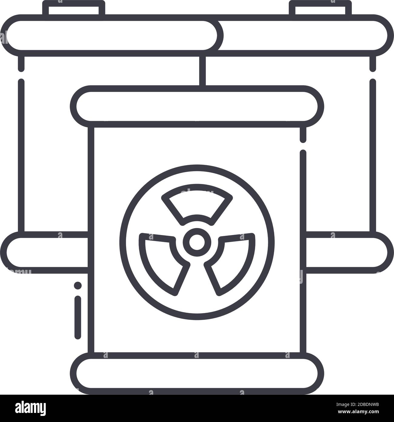 Radiation warning icon, linear isolated illustration, thin line vector ...