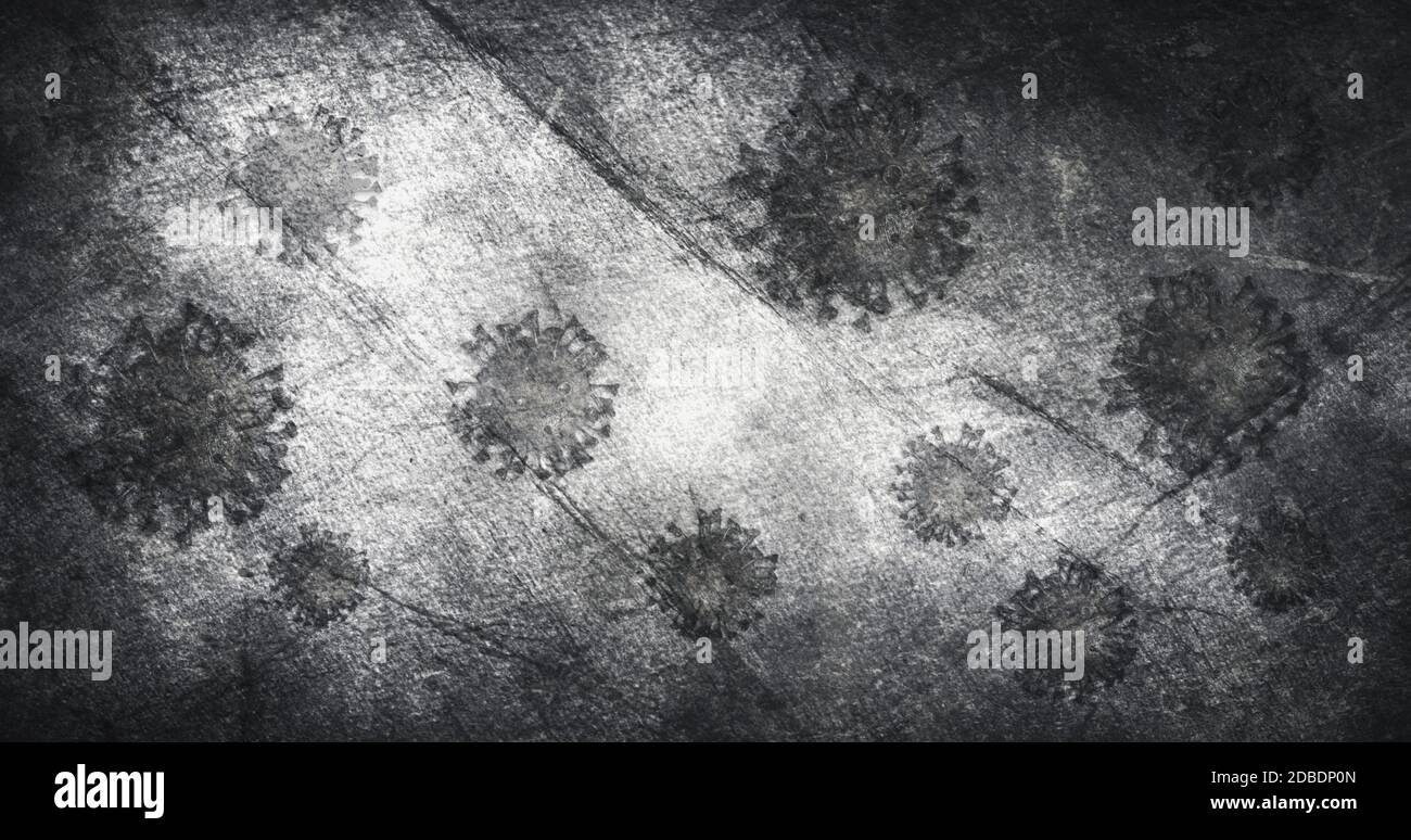 Coronavirus outbreak pandemic. Grunge, destroyed background with Ncov ...