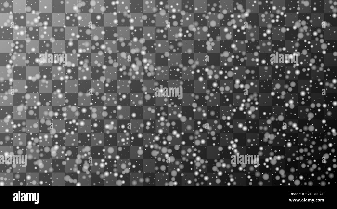 vector realistic falling snowflakes or snow on transparent background ...