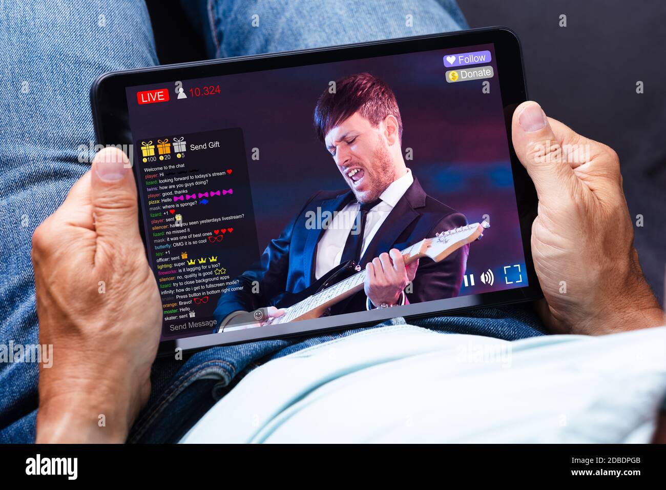 Mature male karaoke singer hi-res stock photography and images - Alamy