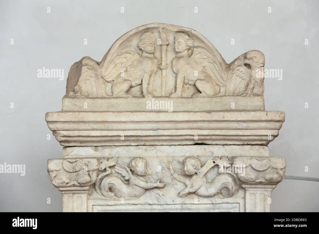 A funerary slab in the baths of Diocletian in Rome. Italy Stock Photo ...
