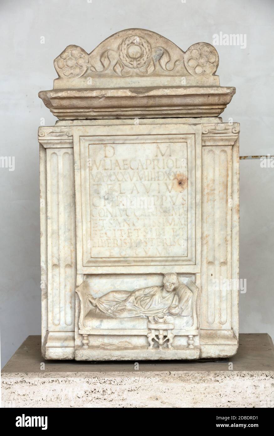 A funerary slab in the baths of Diocletian in Rome. Italy Stock Photo ...