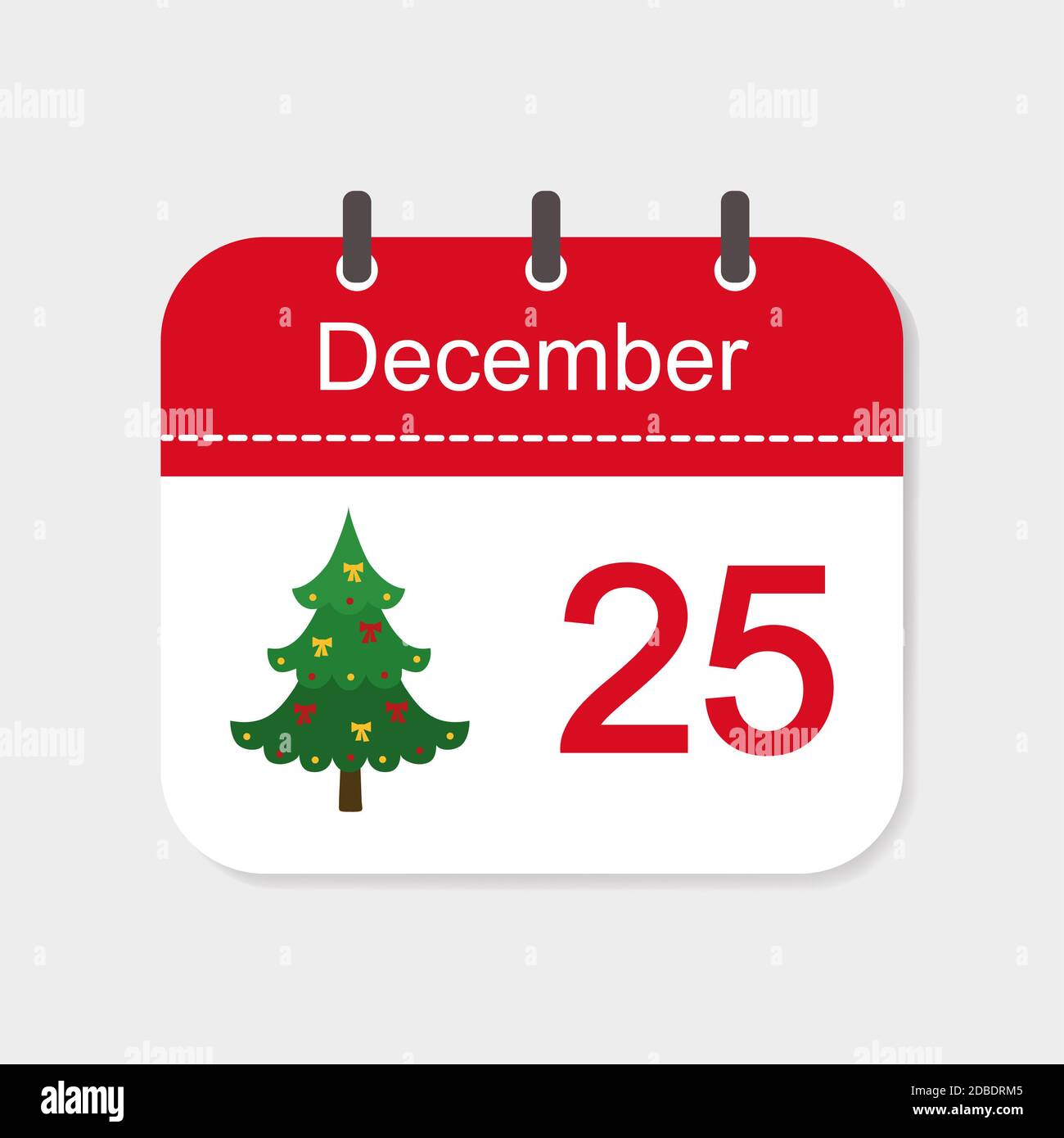 Calendar icon December with Christmas decor. Vector illustration Stock ...