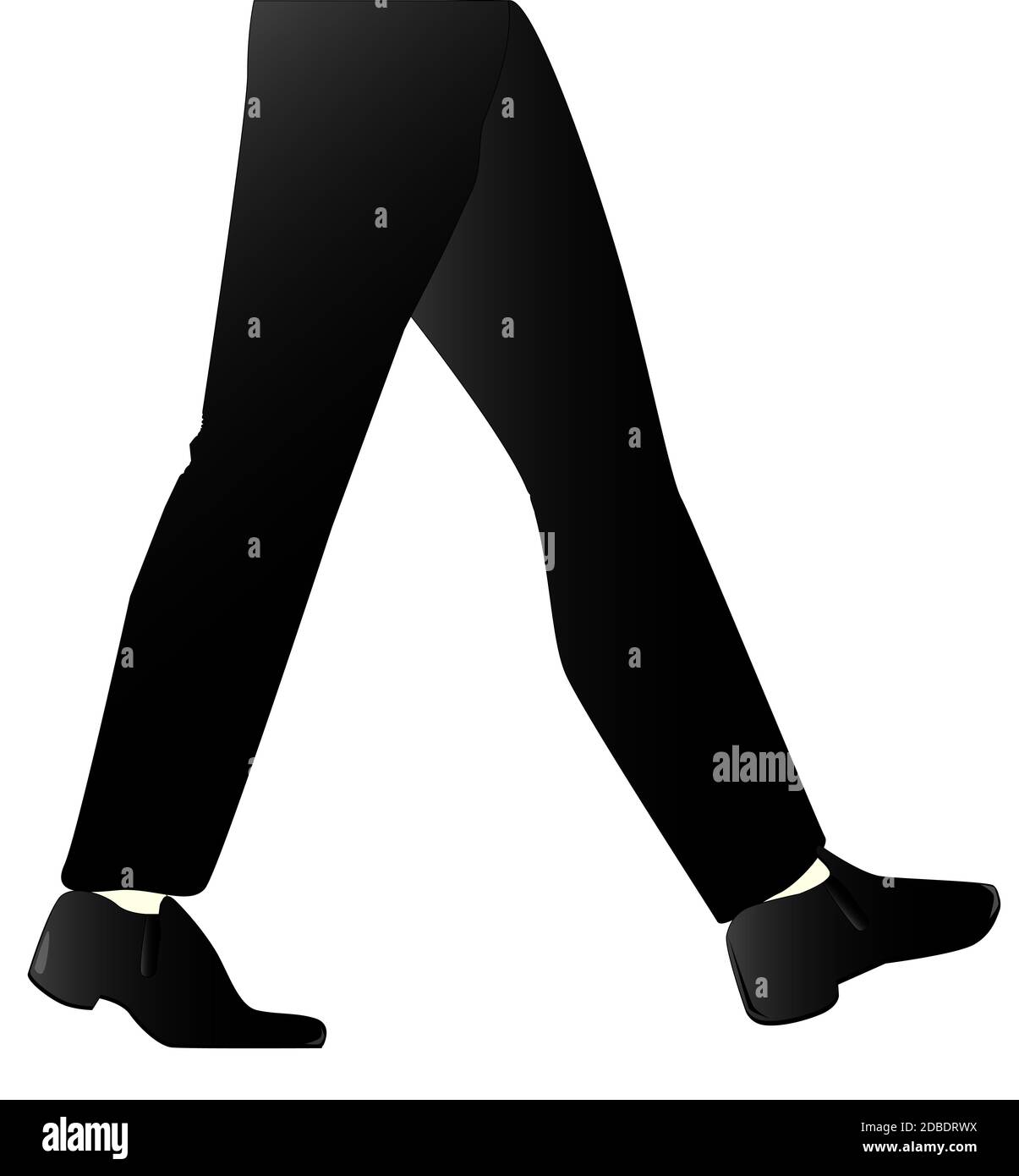 A mans leg marching isolated on white Stock Photo - Alamy