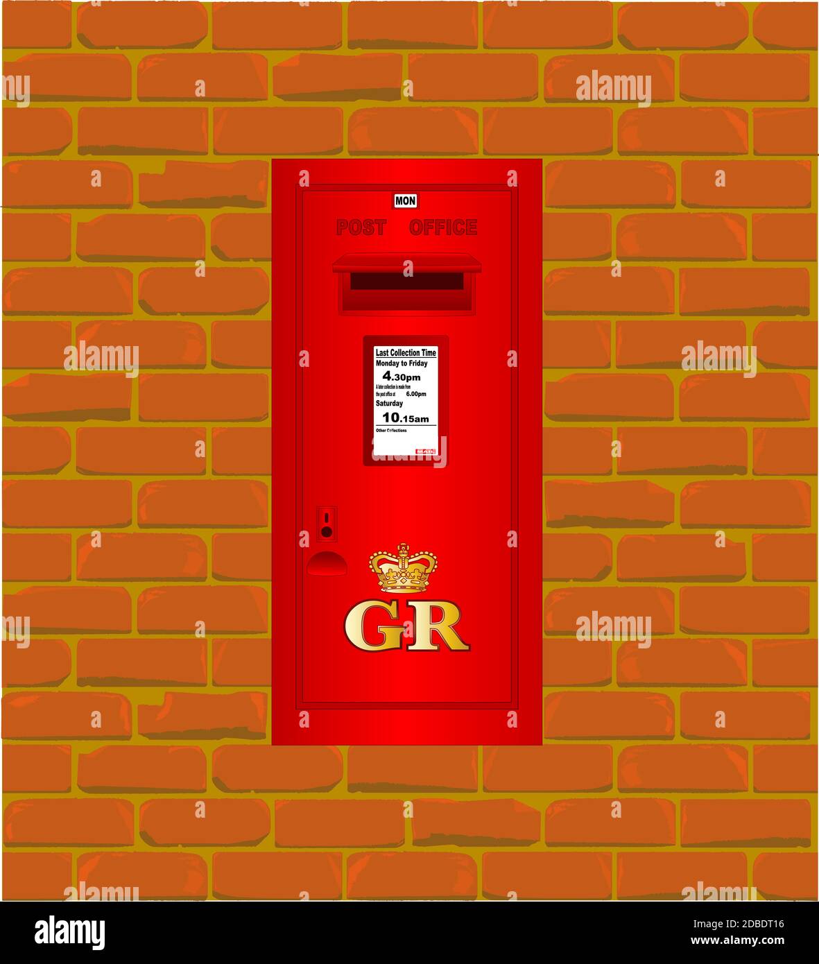 A wall mounted post box set into an old brick wall Stock Photo - Alamy