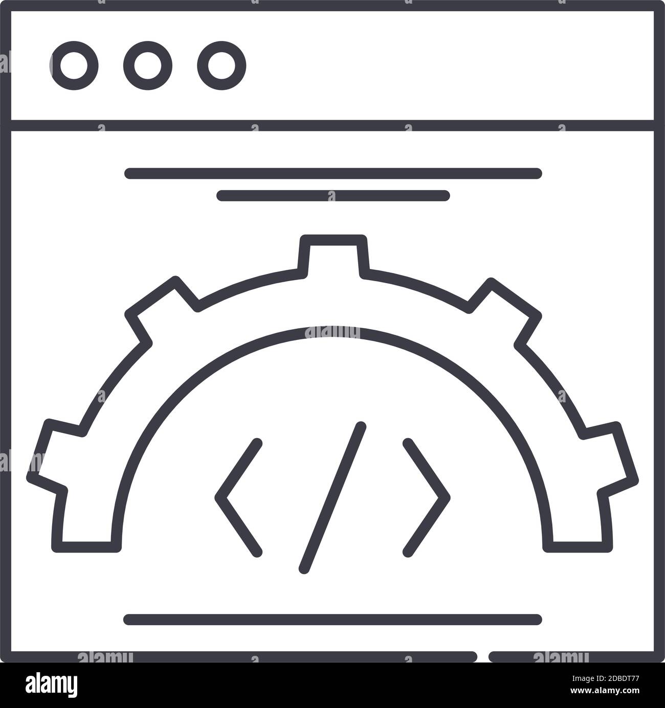 Programming icon, linear isolated illustration, thin line vector, web ...