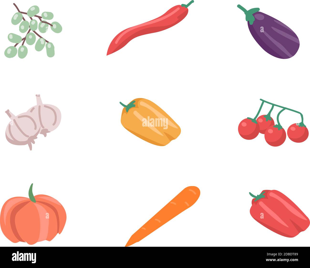 Vegetable flat color vector object set Stock Vector Image & Art - Alamy