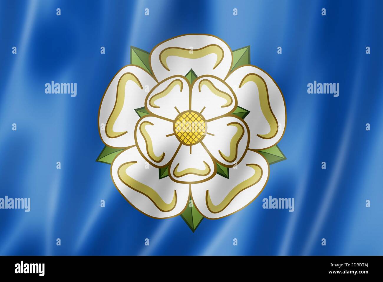 Yorkshire County flag, United Kingdom waving banner collection. 3D ...