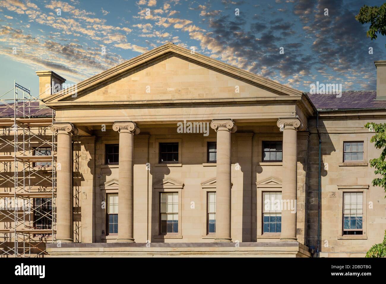 Stone Museum with Scaffolding on Facade in Charlottetown Stock Photo ...