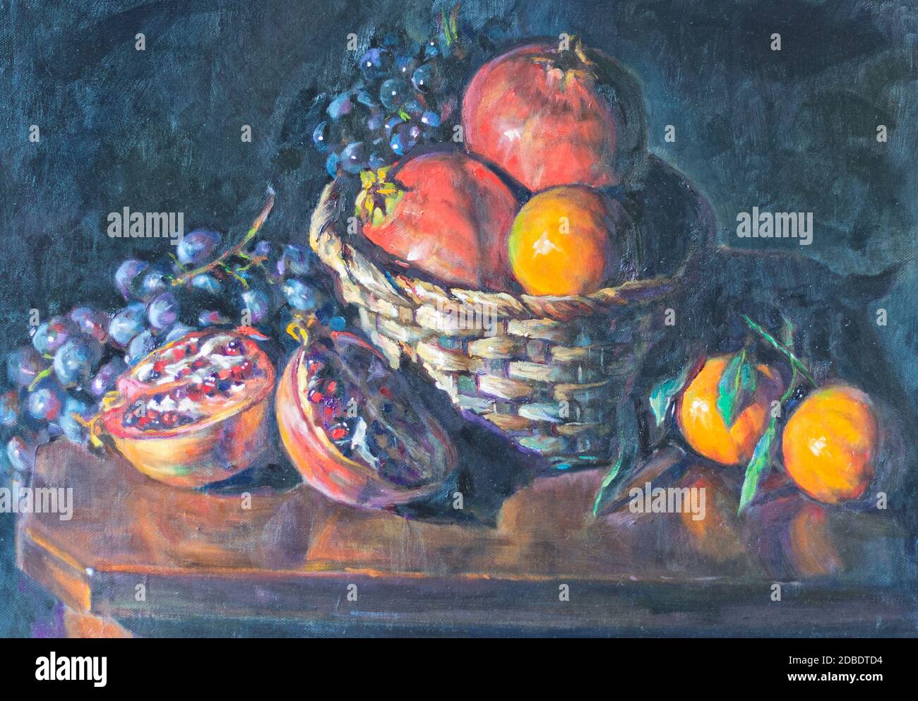still life with fruit in basket Stock Photo - Alamy