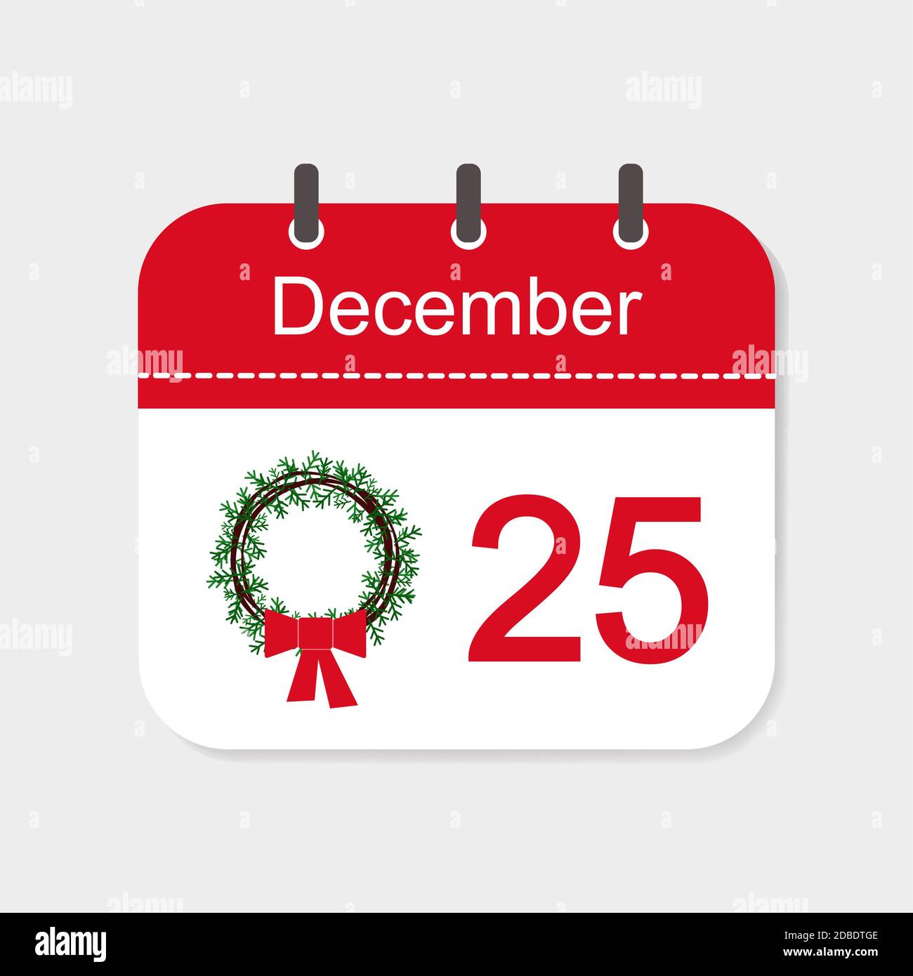 Calendar icon December with Christmas decor. Vector illustration Stock ...
