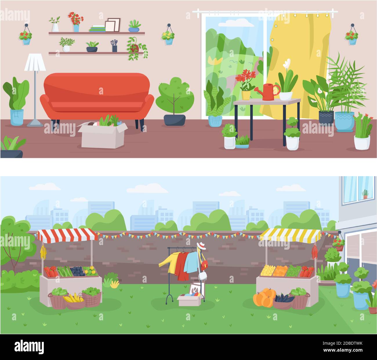 Domestic garden no people Stock Vector Images - Alamy
